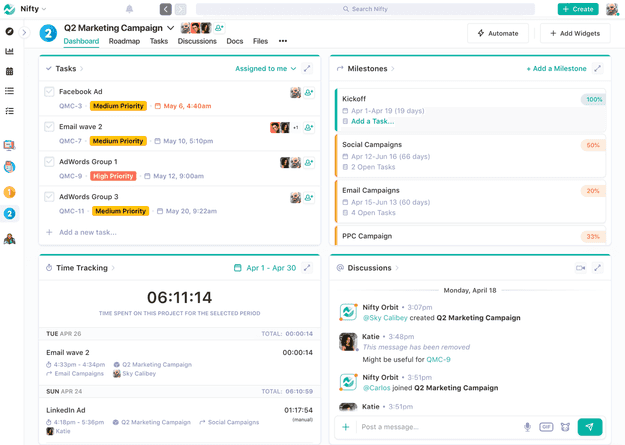 Nifty Project Home Screen