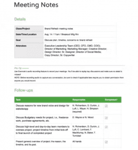 9 Meeting Notes Templates to Stay Organized | Nifty