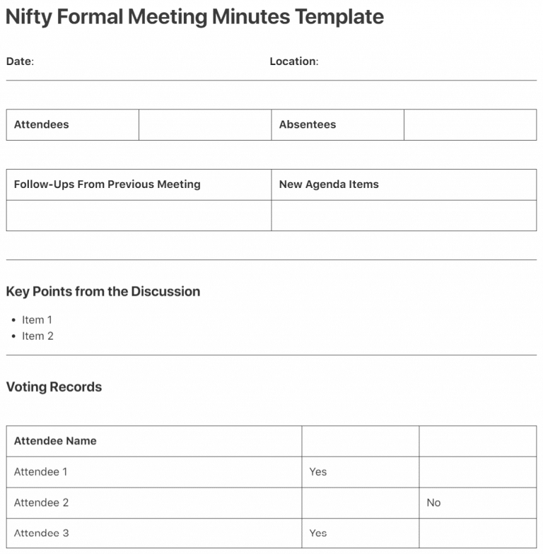 9 Meeting Notes Templates to Stay Organized | Nifty
