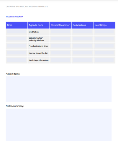 15 Meeting Agenda Templates In Nifty, Docs, Excel, and More | Nifty Blog